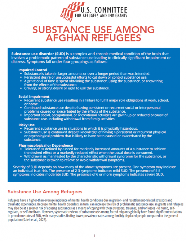 The Behavioral Health Support Program - U.S. Committee for Refugees ...